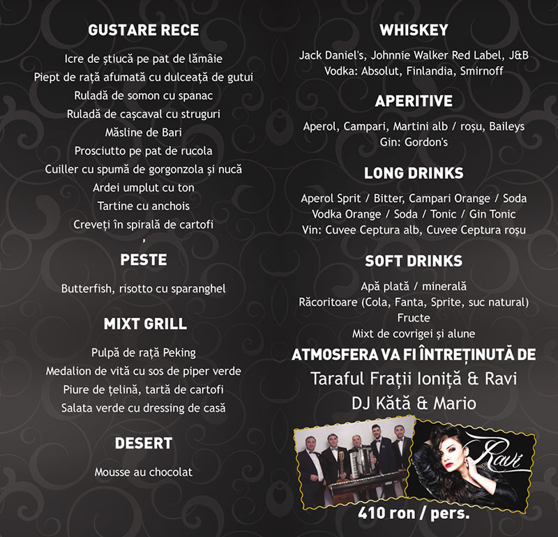 Revelion 2025 la Restaurant Potcoava Bucuresti